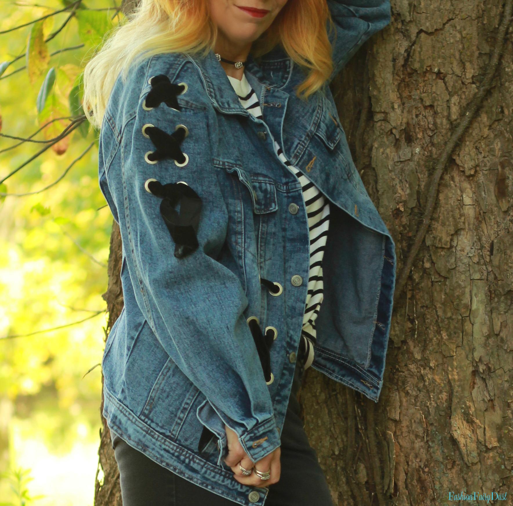 Lace Up Denim Jacket & Black Skinny Jeans: At Least Make An Effort